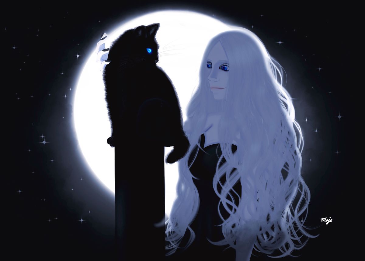 'Friends In The Moonlight ' Poster by Majo Art | Displate