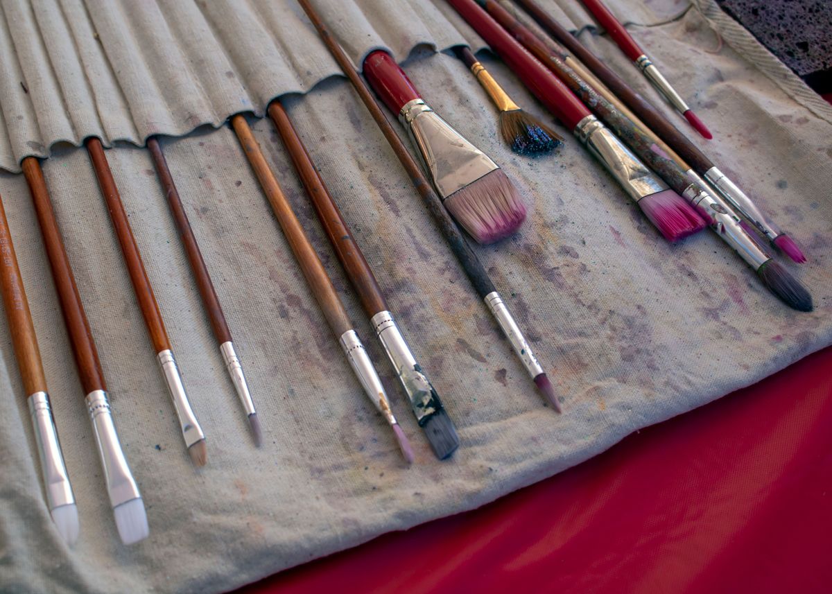 'paintbrush set in pouch' Poster, picture, metal print, paint by Mirror ...