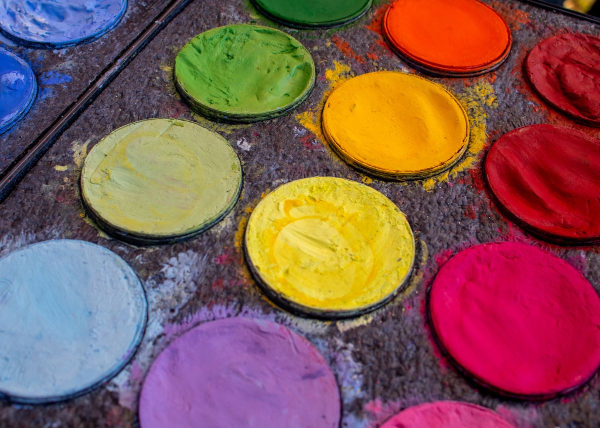 'multi Color artist Paints' Poster, picture, metal print, paint by ...