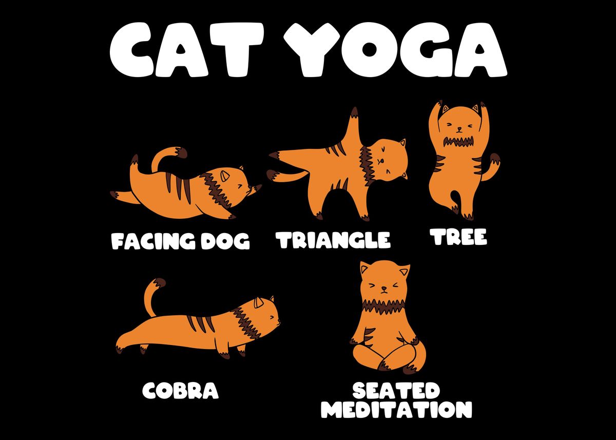 'Cat Yoga' Poster by Hexor | Displate
