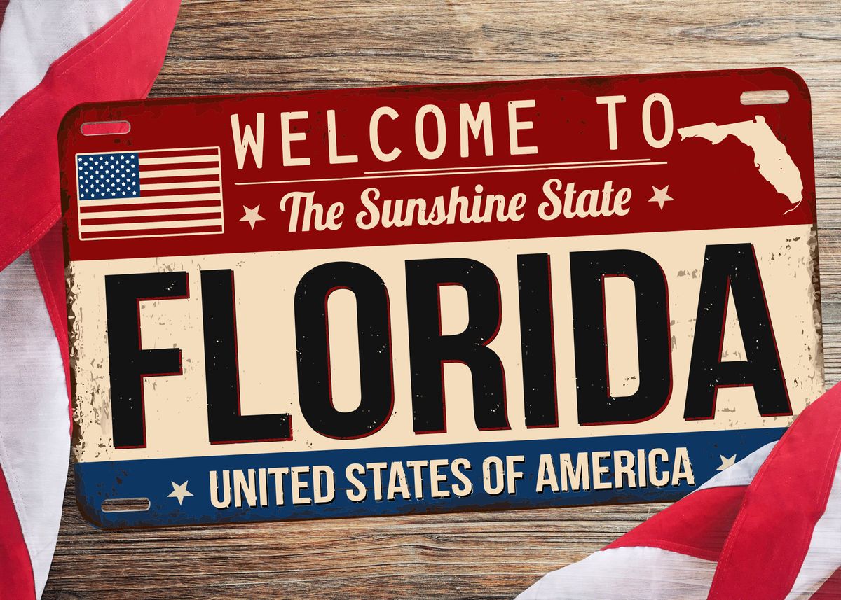 'FLORIDA PLATES' Poster, picture, metal print, paint by Paulix Bed ...