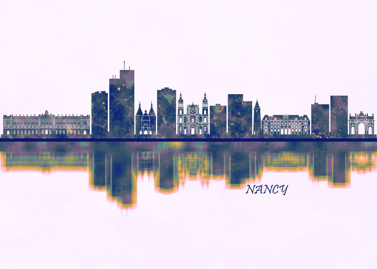 'Nancy Skyline' Poster, picture, metal print, paint by Towseef Dar ...