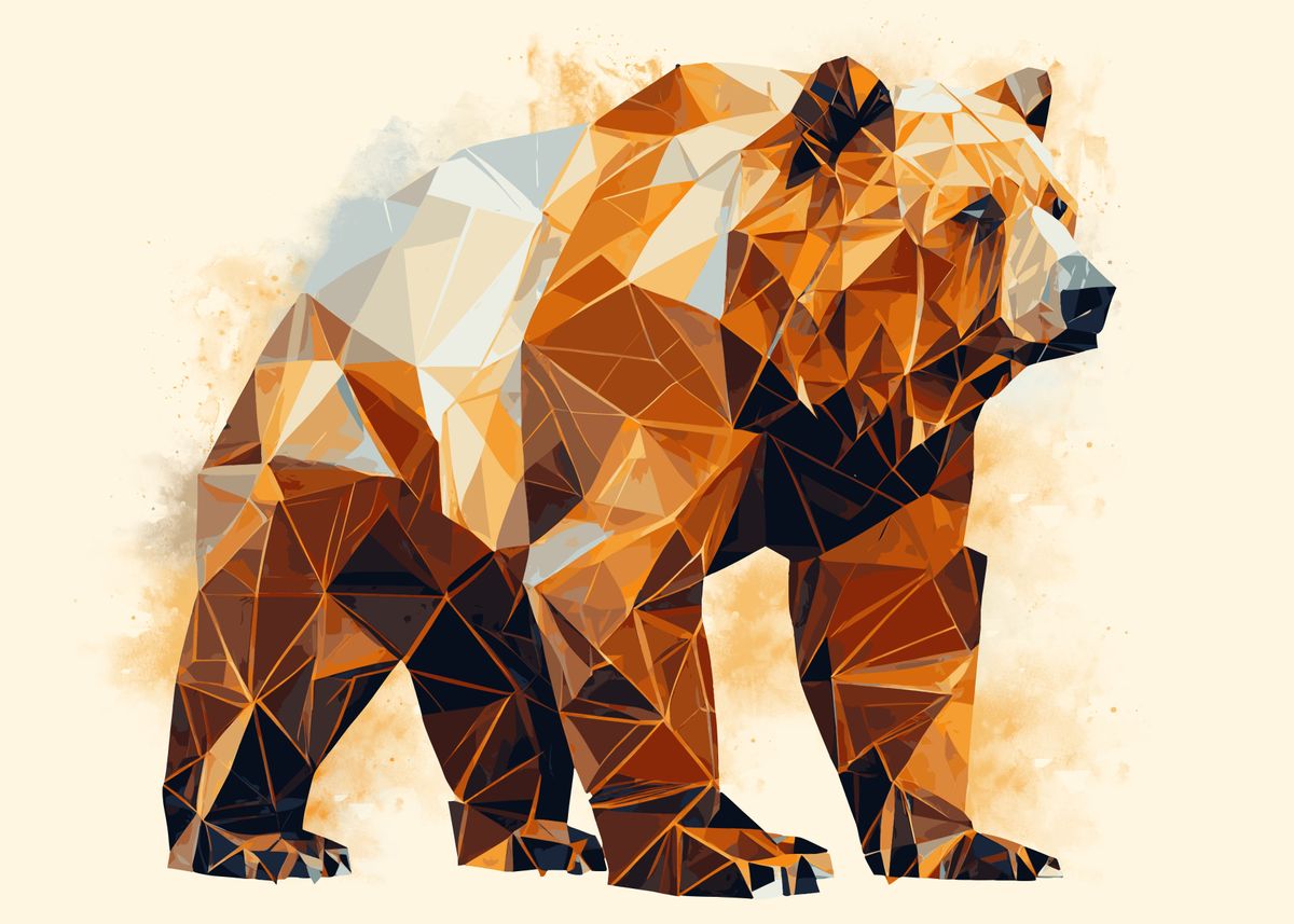 'Abstract Brown Bear' Poster, picture, metal print, paint by BestPrints ...
