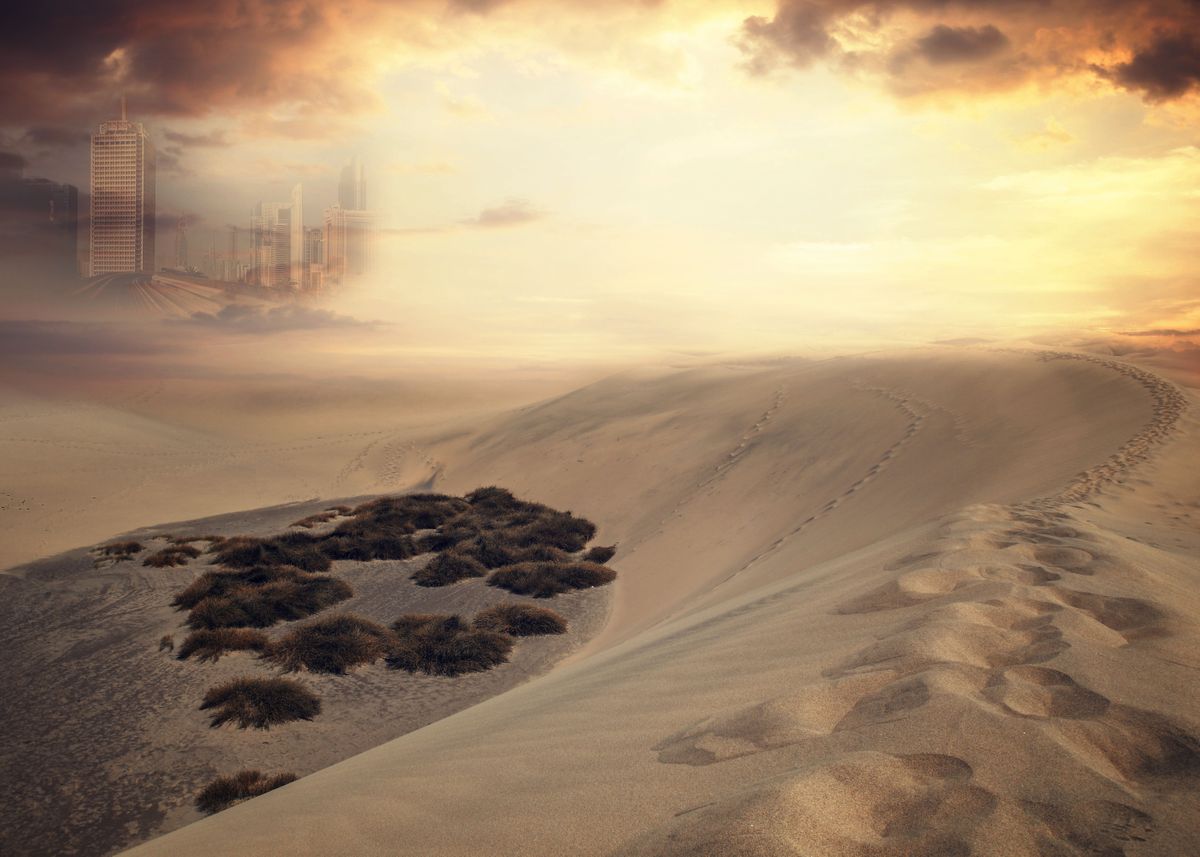 'Apocalypse, desert, city' Poster, picture, metal print, paint by ...