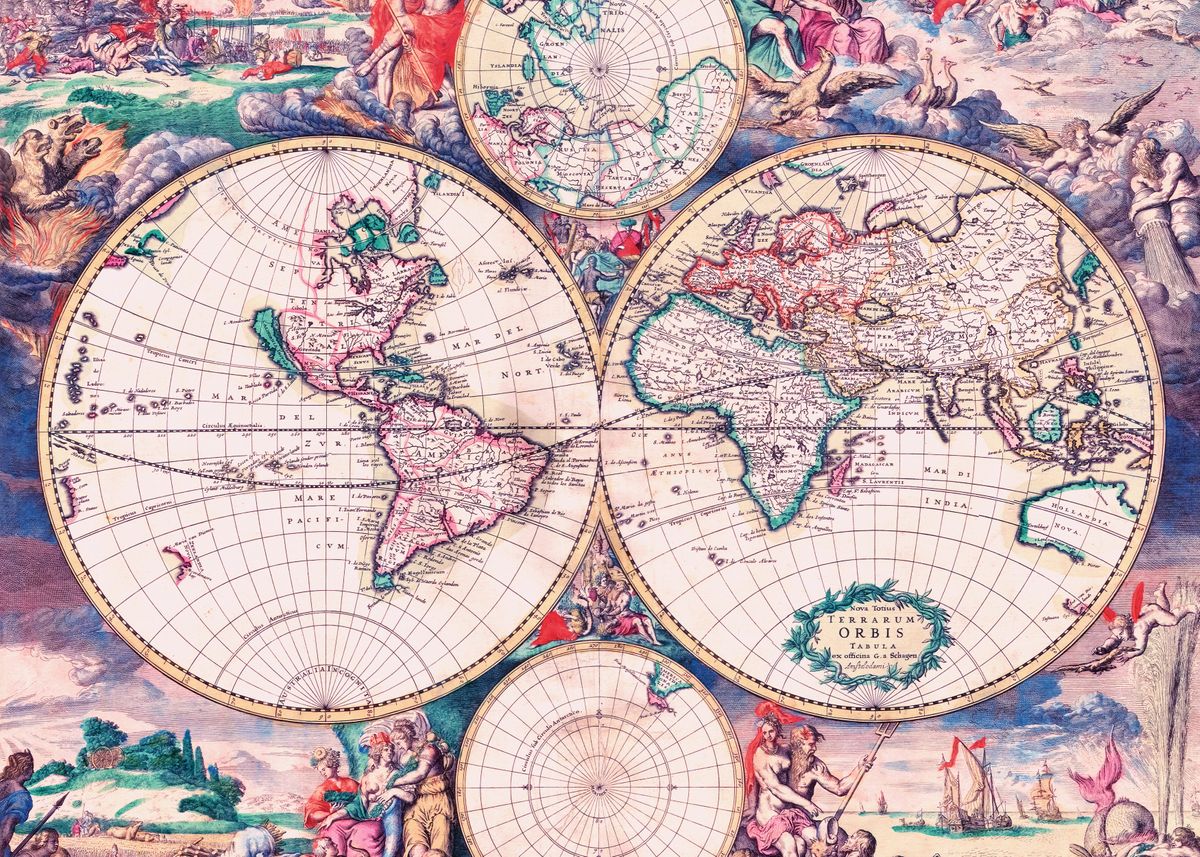 'Terrarum Orbis' Poster, picture, metal print, paint by Mango Art ...