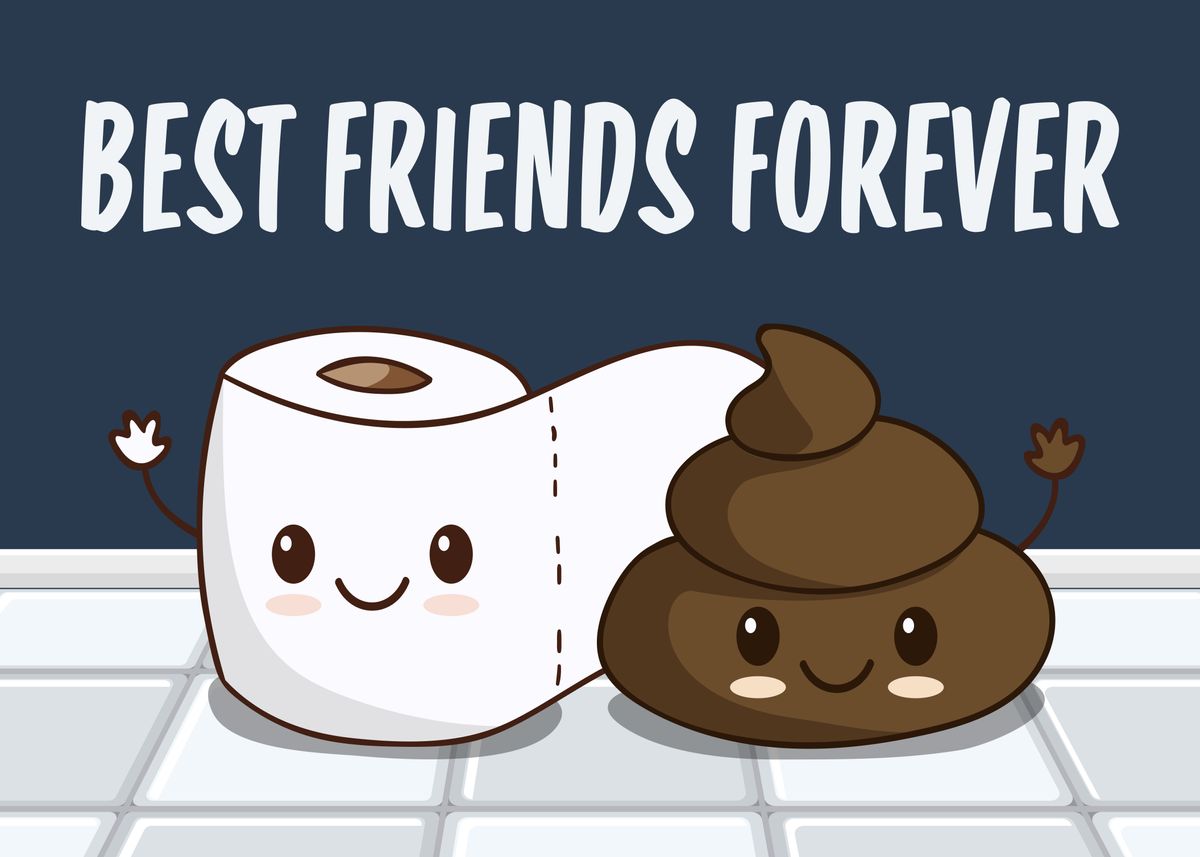 'Toilet Paper and Poop' Poster by 84PixelDesign | Displate