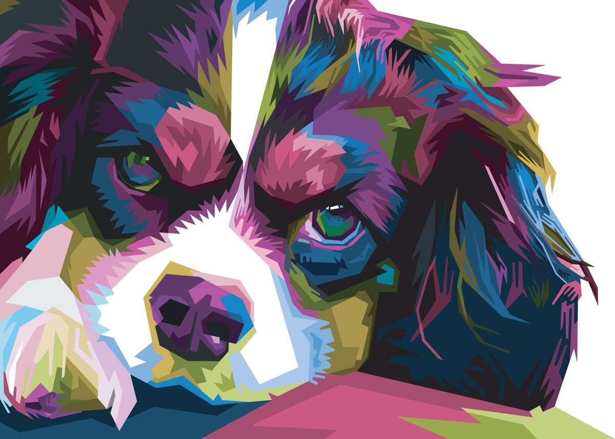 'Colorful dog head' Poster by Le Duc Hiep | Displate