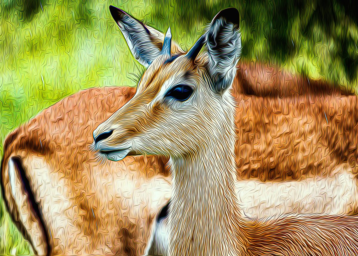 'Antelope' Poster, picture, metal print, paint by Tiker Arts | Displate