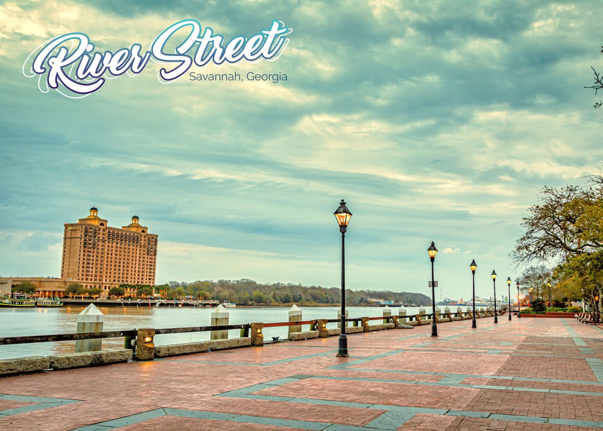 'River Street Savannah GA' Poster, picture, metal print, paint by ...