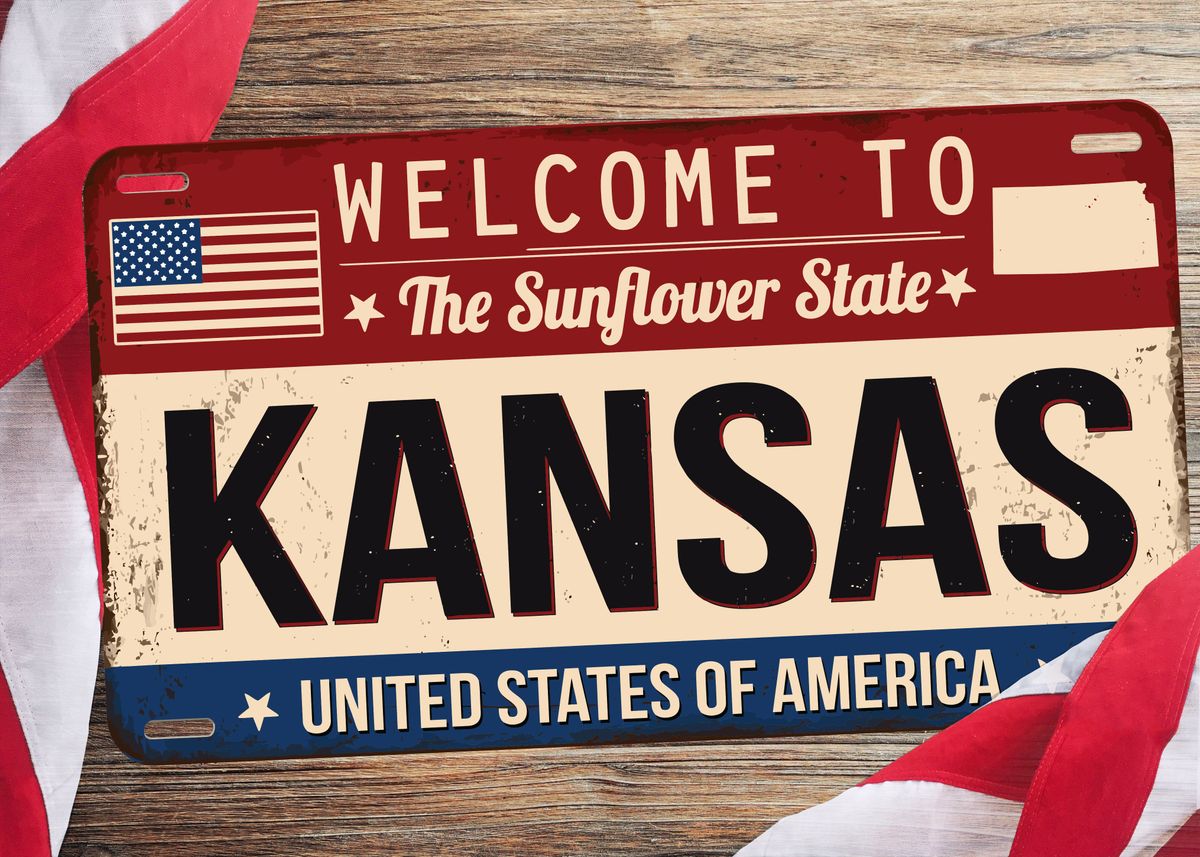 'KANSAS PLATES' Poster, picture, metal print, paint by Paulix Bed ...
