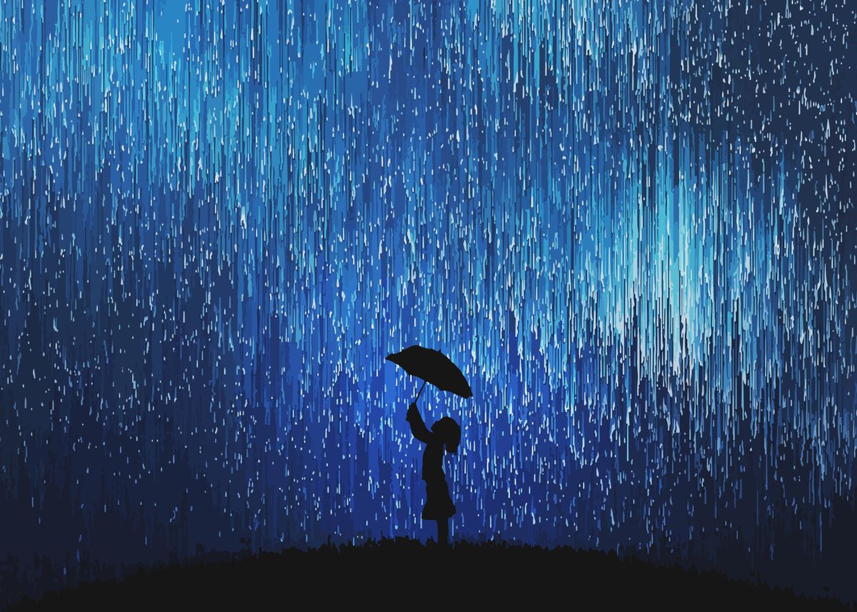 'Under the rain' Poster, picture, metal print, paint by CyberGeek ...