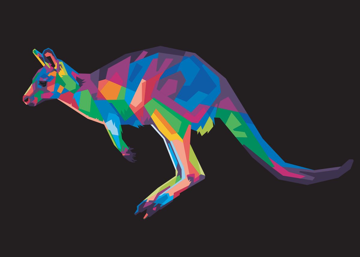 'Colorful kangaroo' Poster, picture, metal print, paint by Le Duc Hiep ...