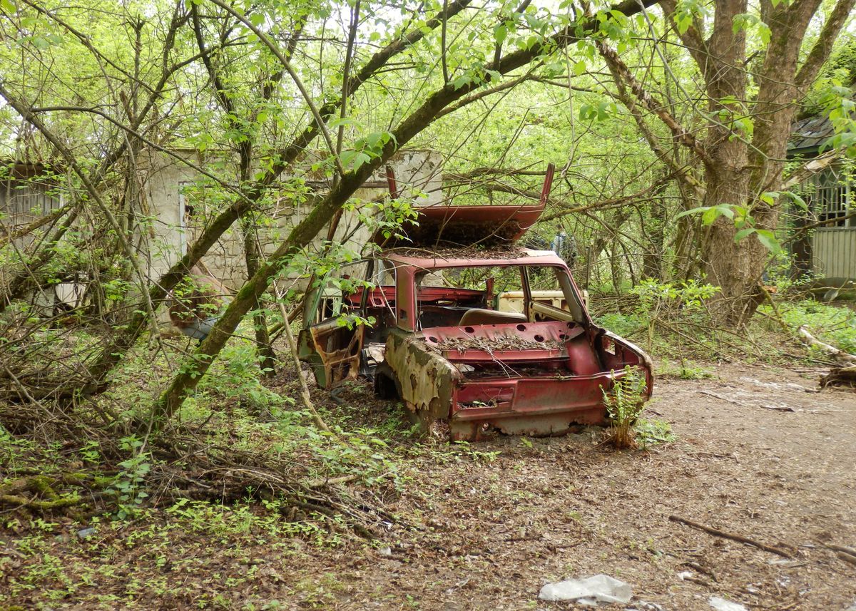 'Chernobyl Abandoned Car' Poster, picture, metal print, paint by Gavin ...