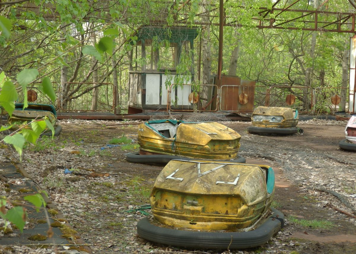 'Pripyat Bumper Cars' Poster, picture, metal print, paint by Gavin ...