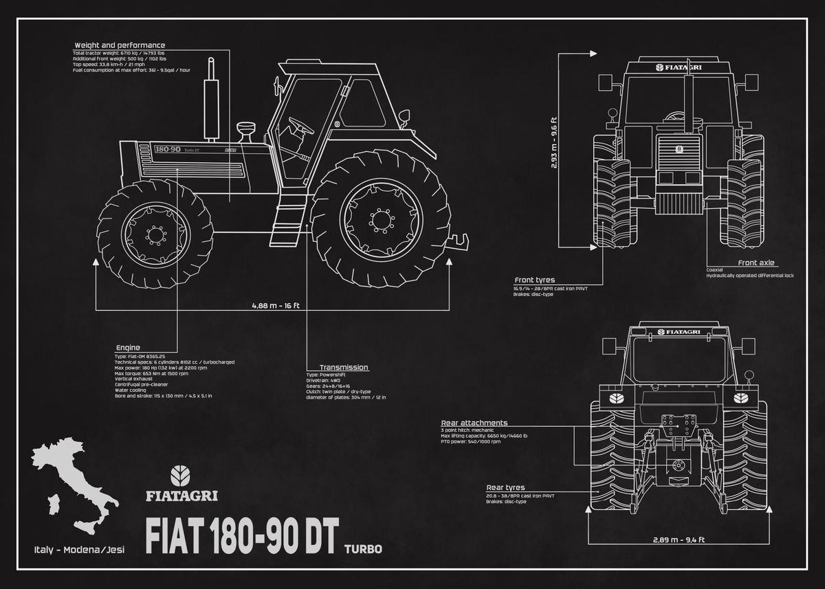 'Fiat 180 90' Poster, picture, metal print, paint by KyomaArt | Displate