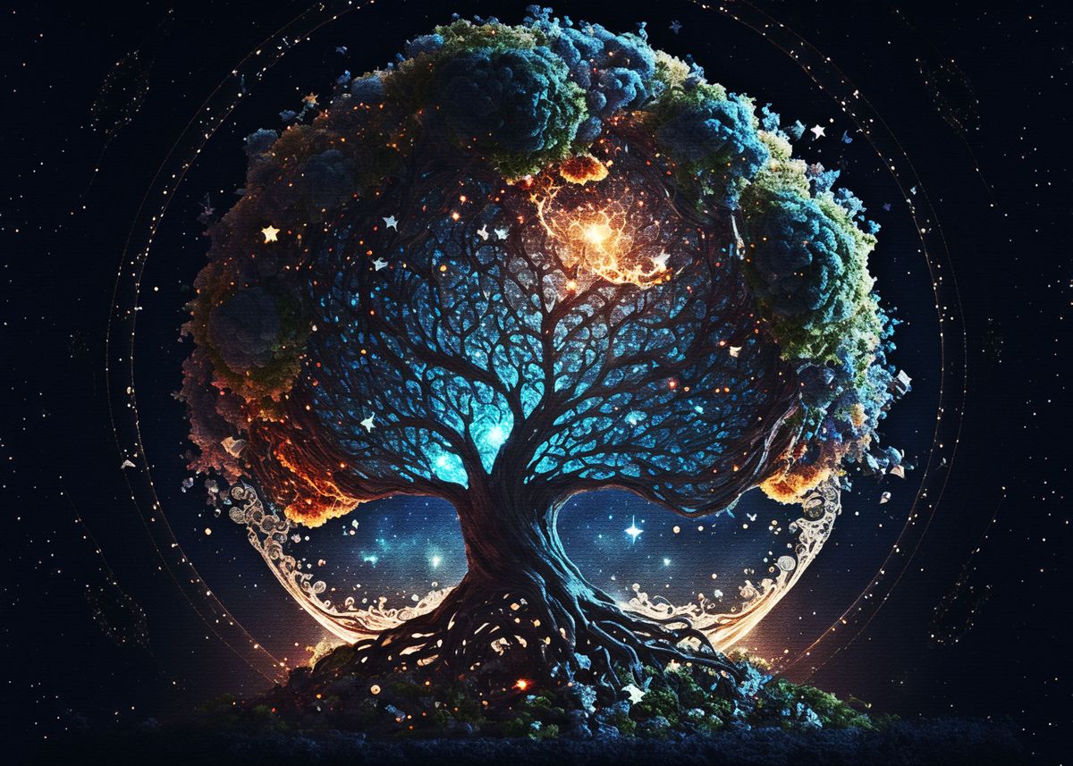 'The universal tree of life' Poster, picture, metal print, paint by Muh ...