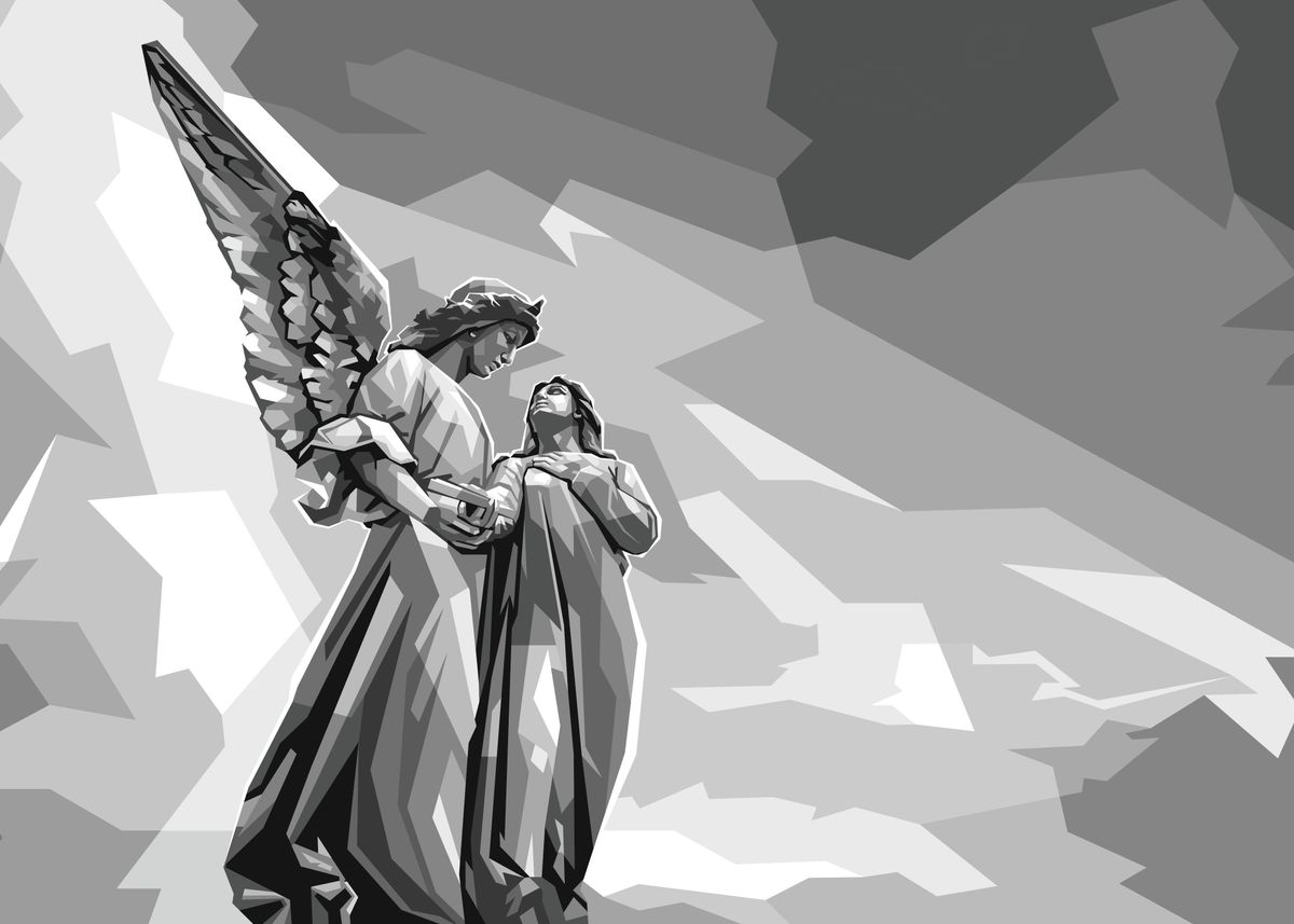 'Landscape Angelus Statue' Poster, picture, metal print, paint by Rizky ...