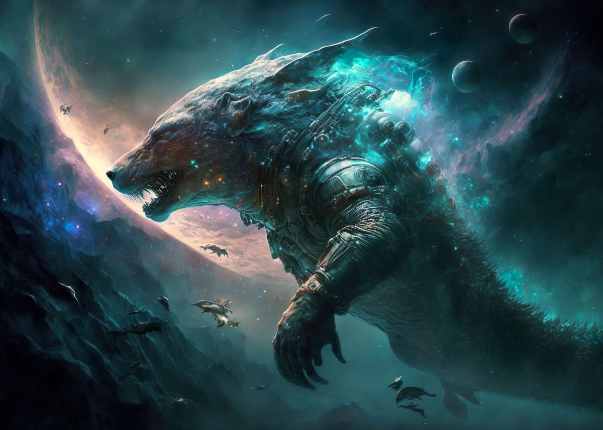 'Celestial Tiger' Poster by GLITCHED ART | Displate