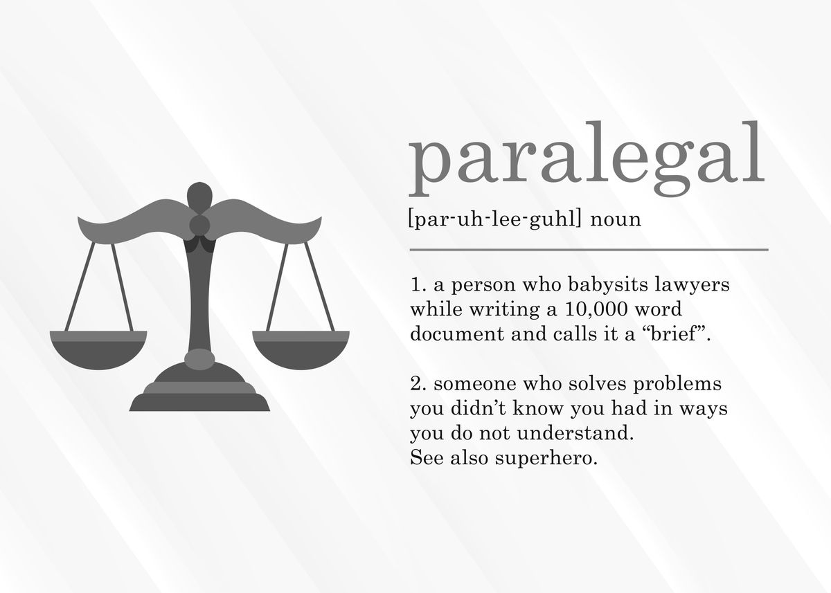 'Funny Paralegal Definition' Poster, picture, metal print, paint by ...