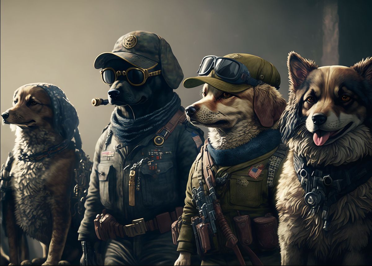 'The Dog Squad' Poster, picture, metal print, paint by Five Senses Art ...