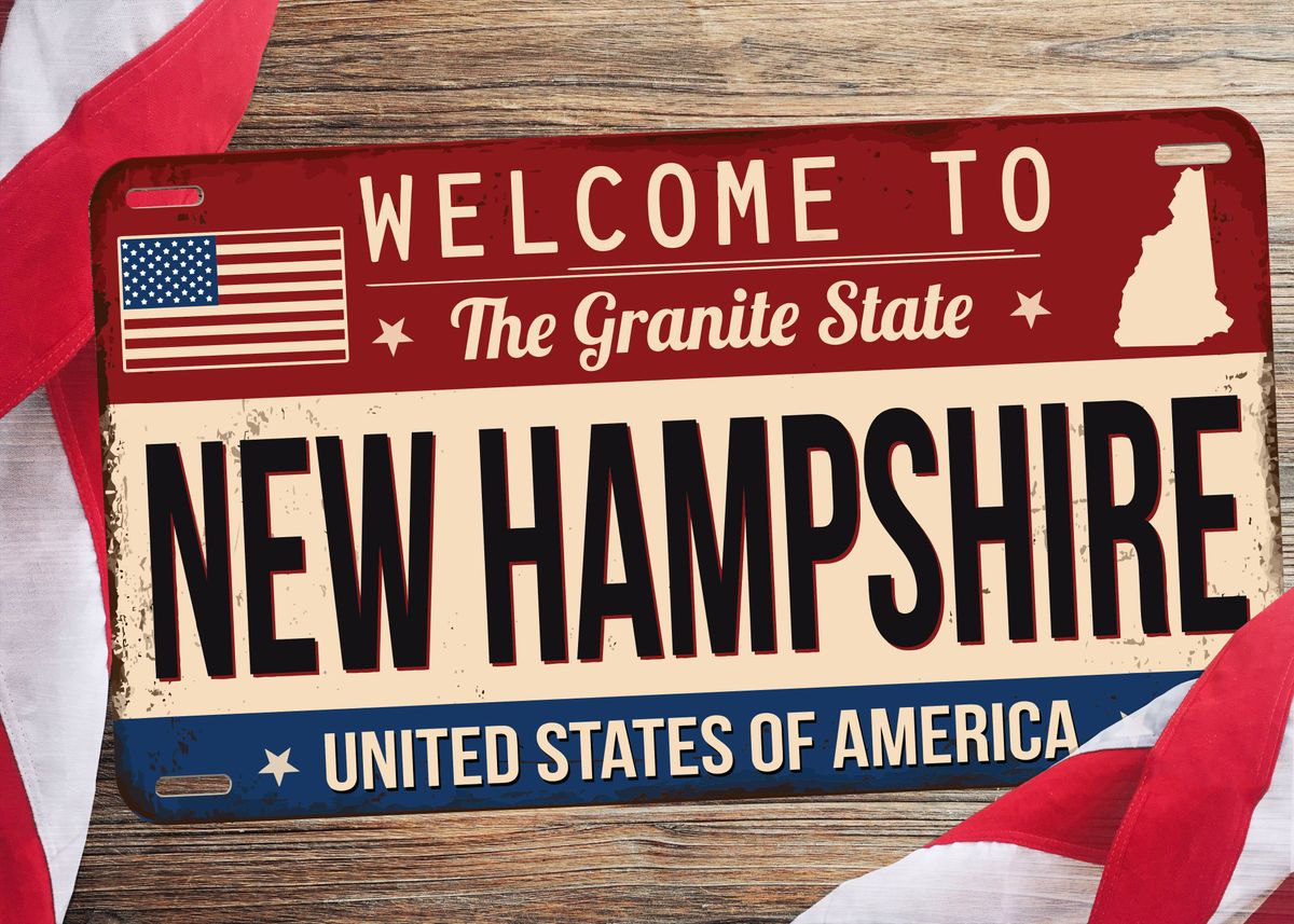 'NEW HAMPSHIRE PLATES' Poster, picture, metal print, paint by Paulix ...