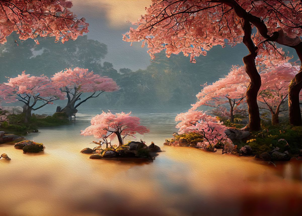 'Peaceful Japanese Lake ' Poster by Chris Cupit | Displate