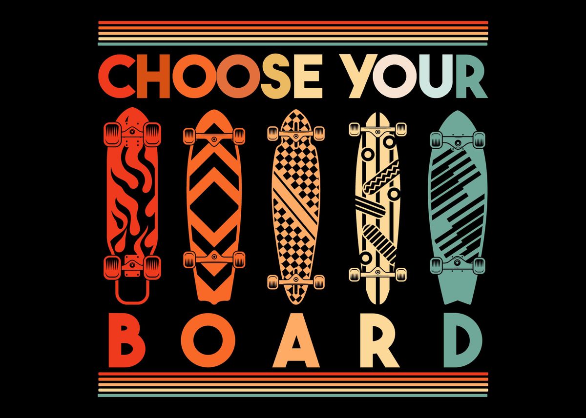 'Skateboard Longboard' Poster by professionaldesigns | Displate