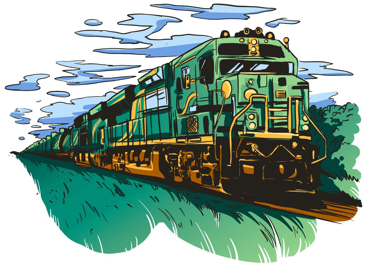 'Steam Train painted' Poster, picture, metal print, paint by Max Ronn ...