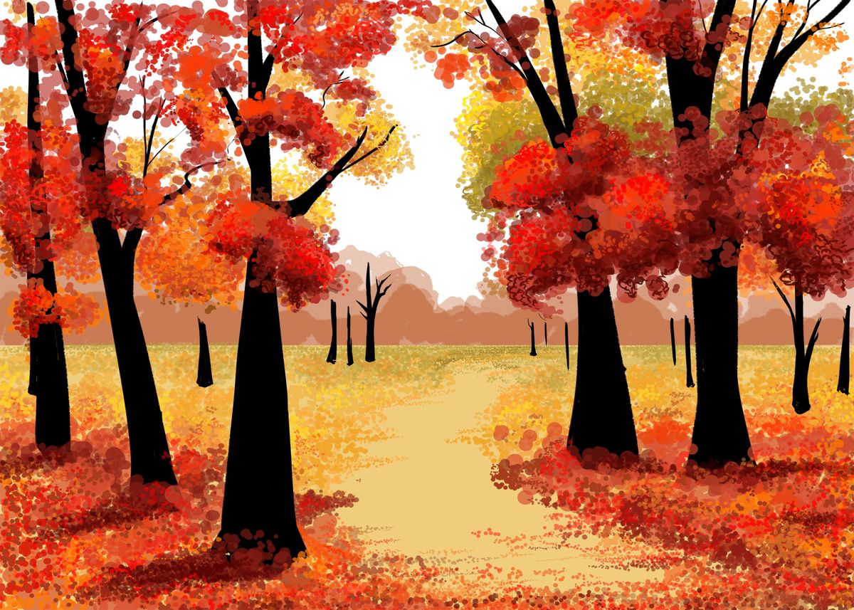 'Autumn Trees' Poster, picture, metal print, paint by Jade Kandel ...