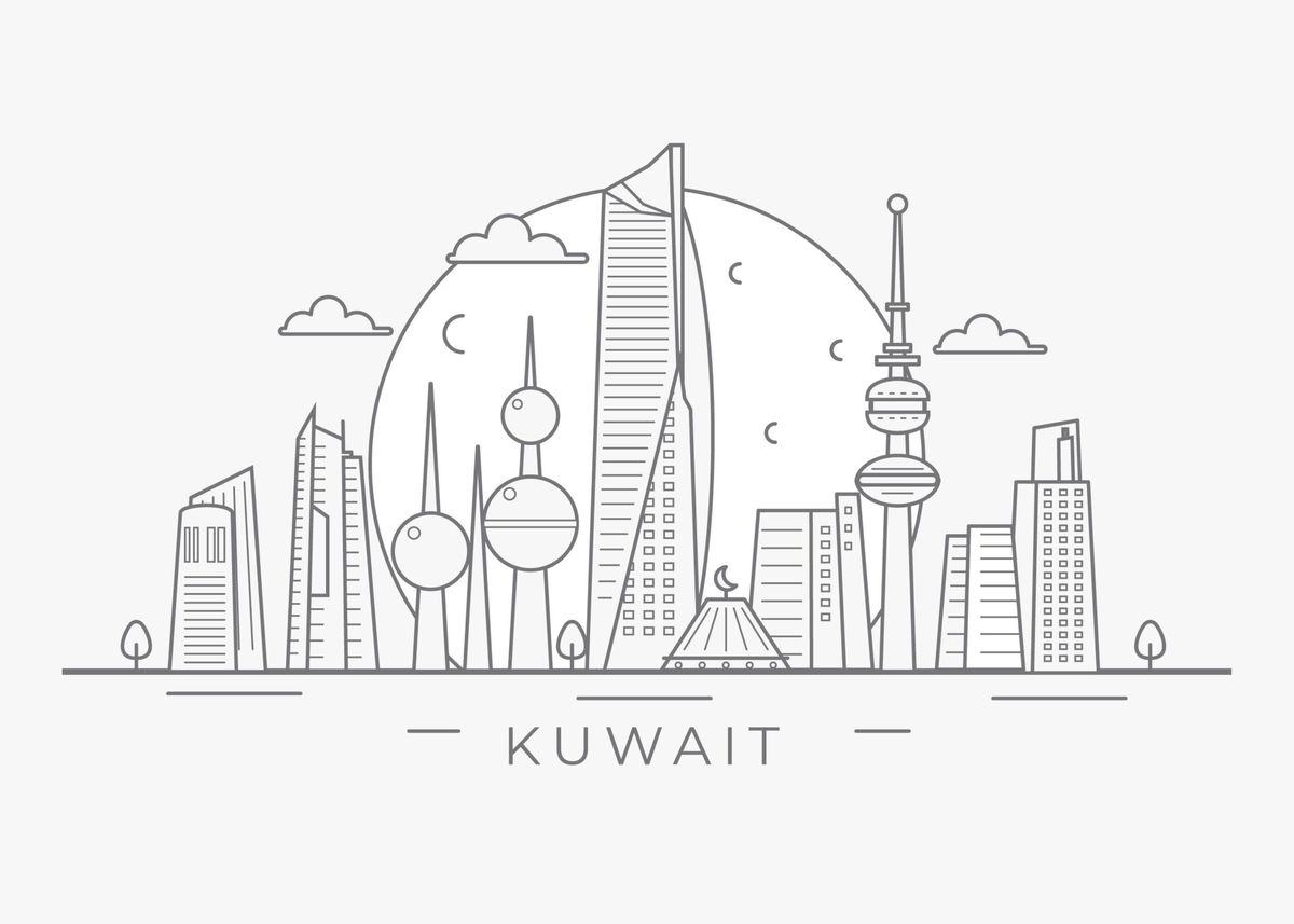 'Kuwait skyline' Poster, picture, metal print, paint by Creativity Art ...