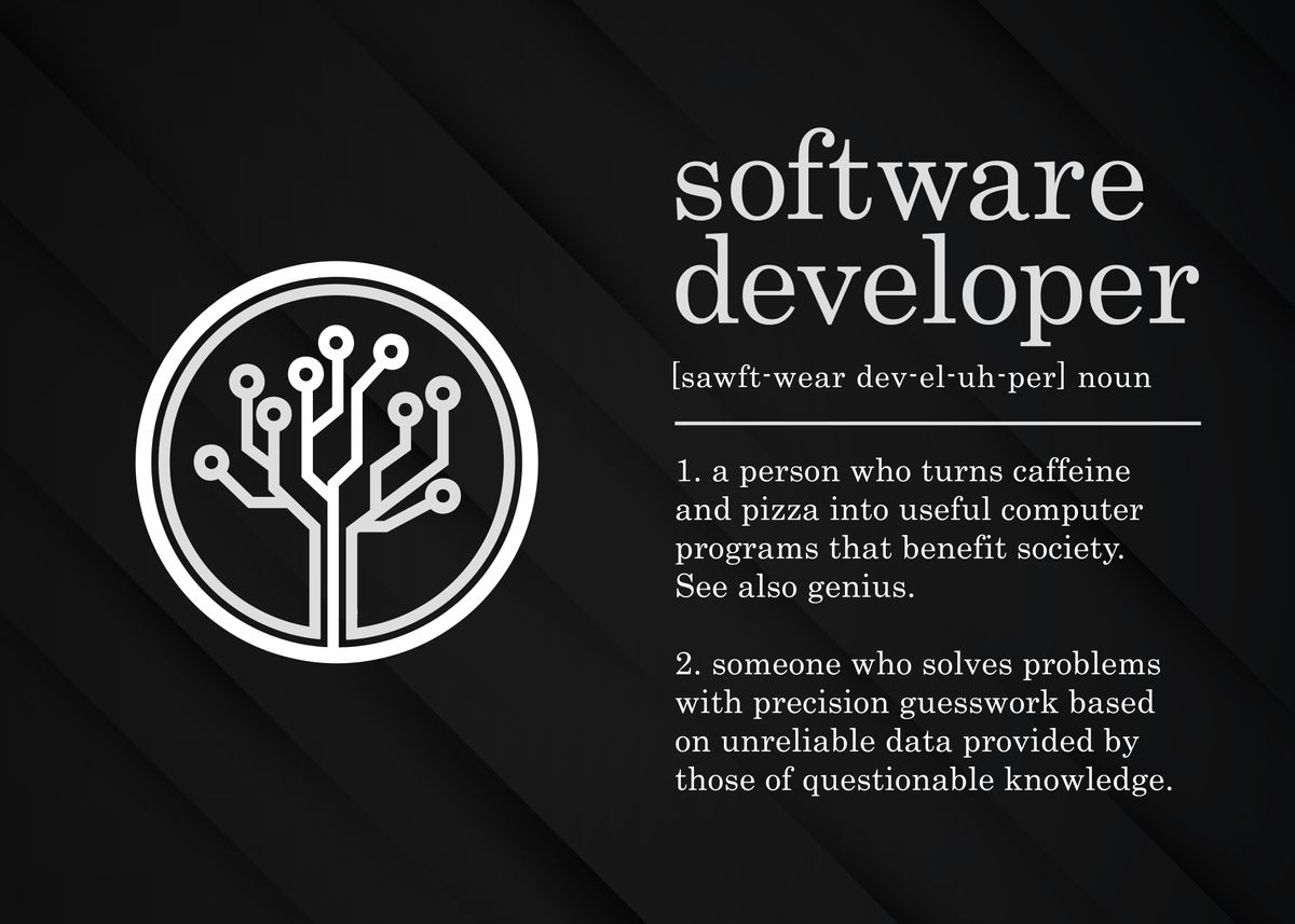 'Funny Software Developer' Poster, picture, metal print, paint by ...