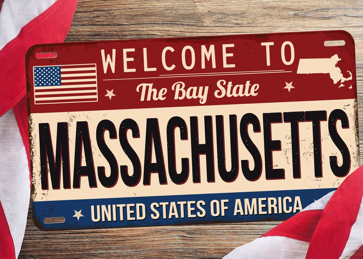 'MASSACHUSETTS PLATES' Poster, picture, metal print, paint by Paulix ...