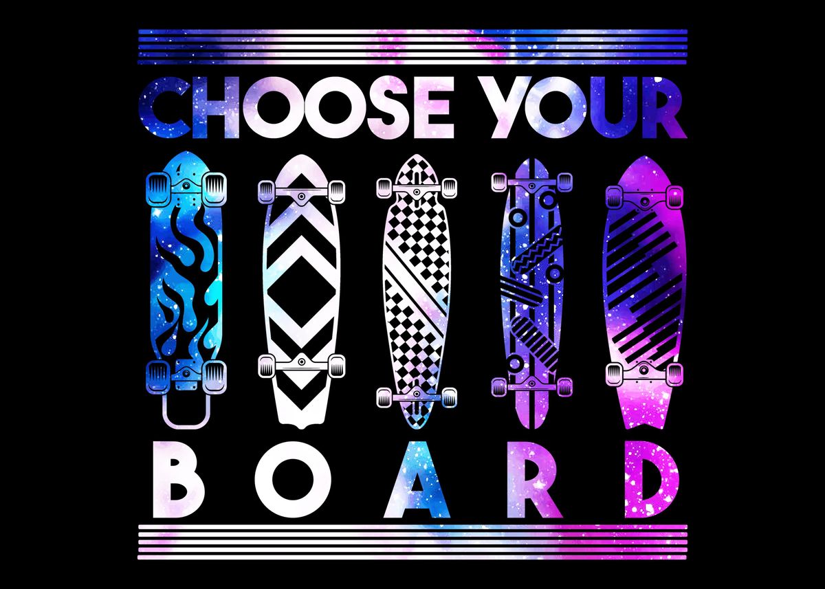 'Skateboard Longboard' Poster by professionaldesigns | Displate