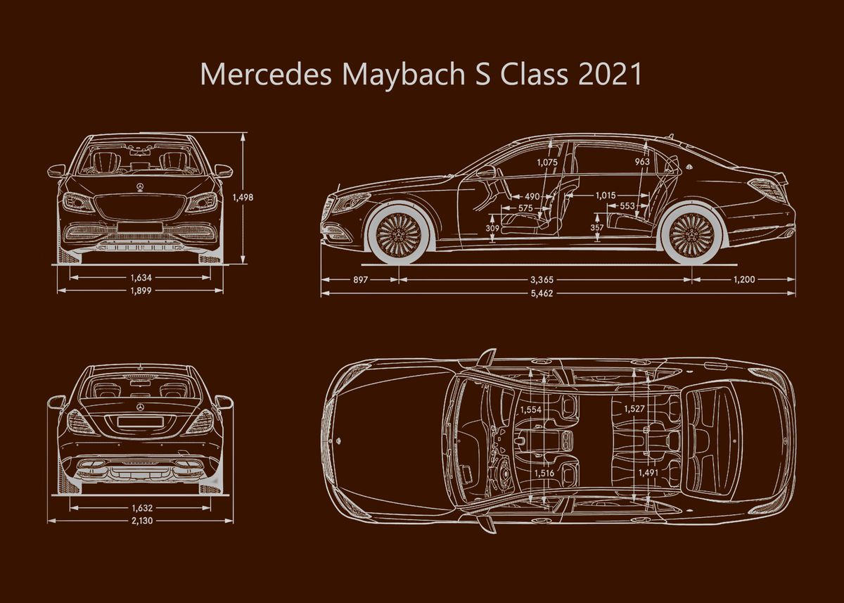 'Mercedes Maybach S Class ' Poster, picture, metal print, paint by ...