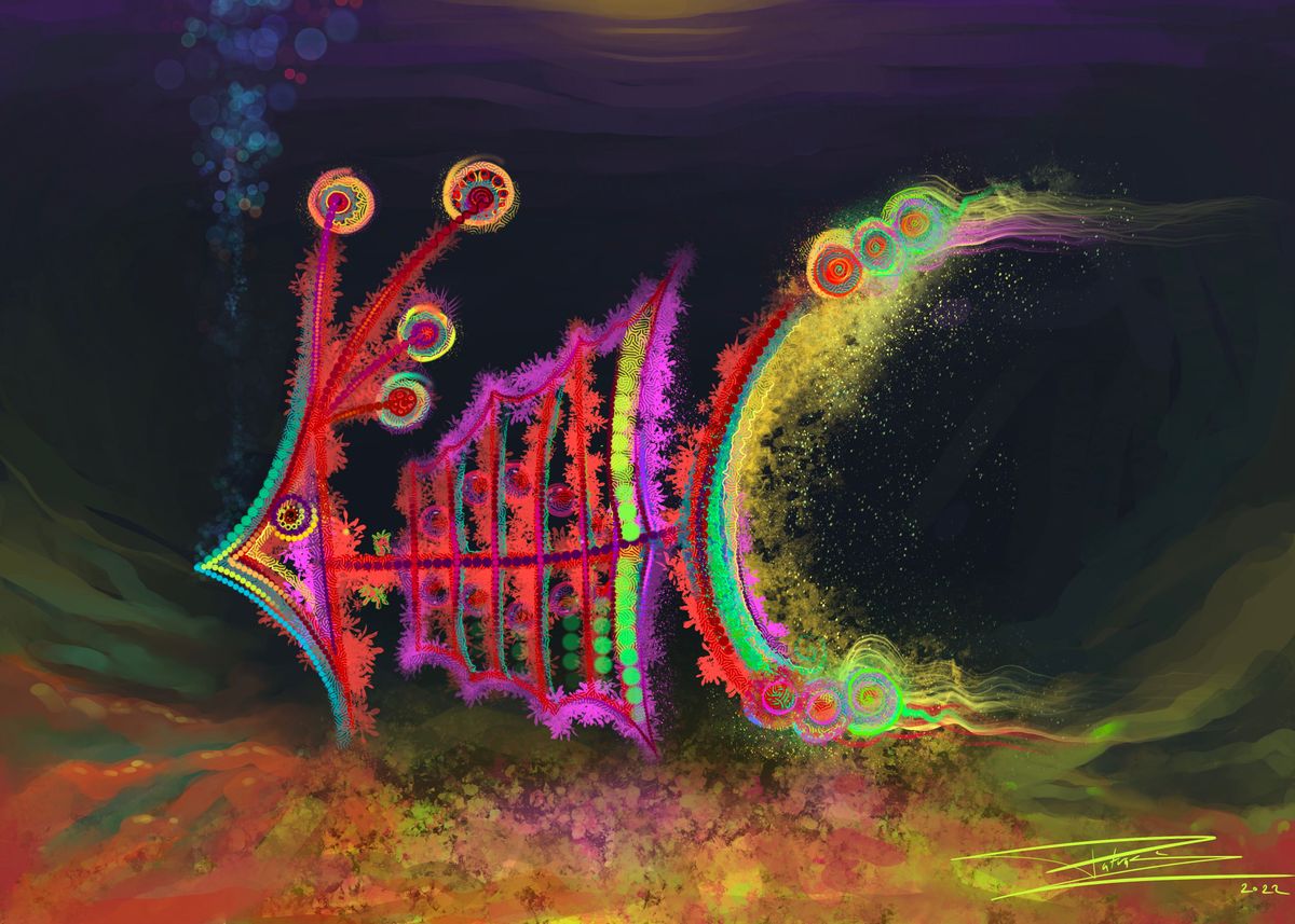 'Wisdom Fish' Poster, picture, metal print, paint by Iustin Patrasc ...