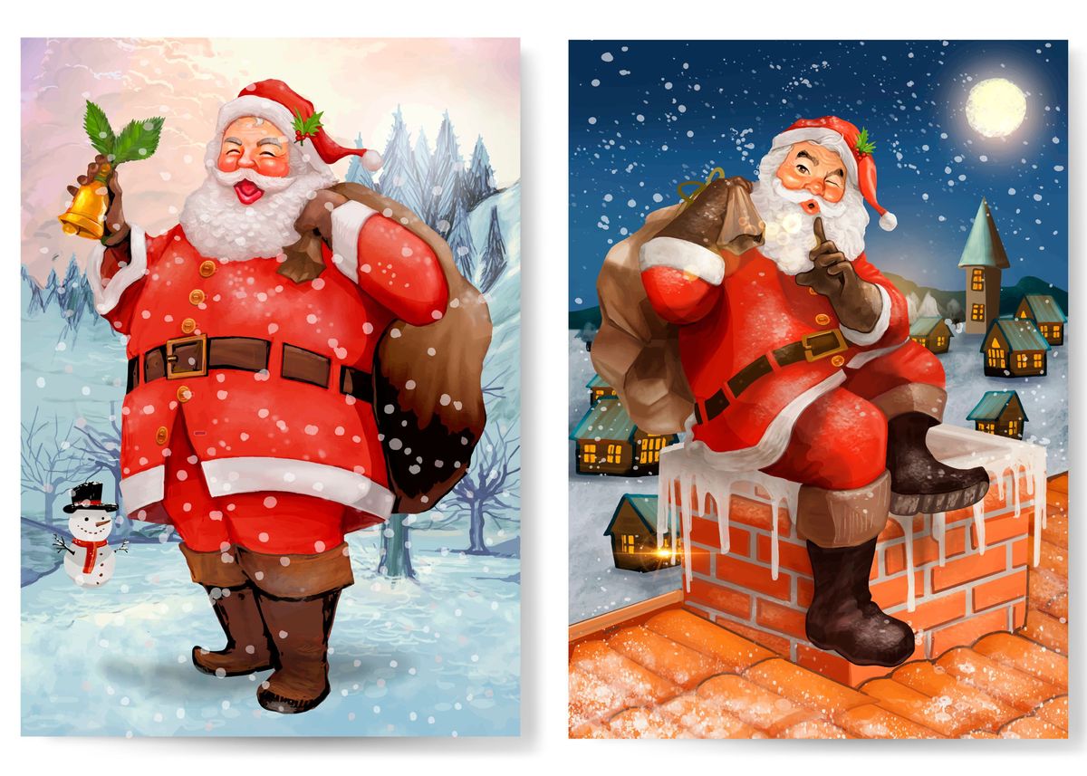 'Funny Santa Claus' Poster, picture, metal print, paint by Creativity ...