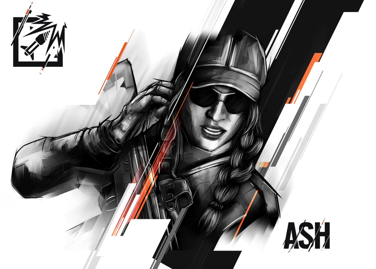 'Ash' Poster, picture, metal print, paint by Rainbow Six Siege | Displate