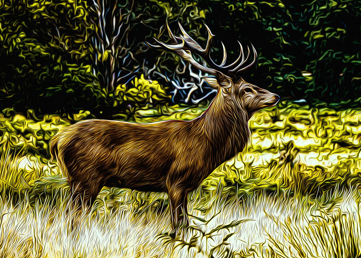 'Deer' Poster by Tiker Arts | Displate