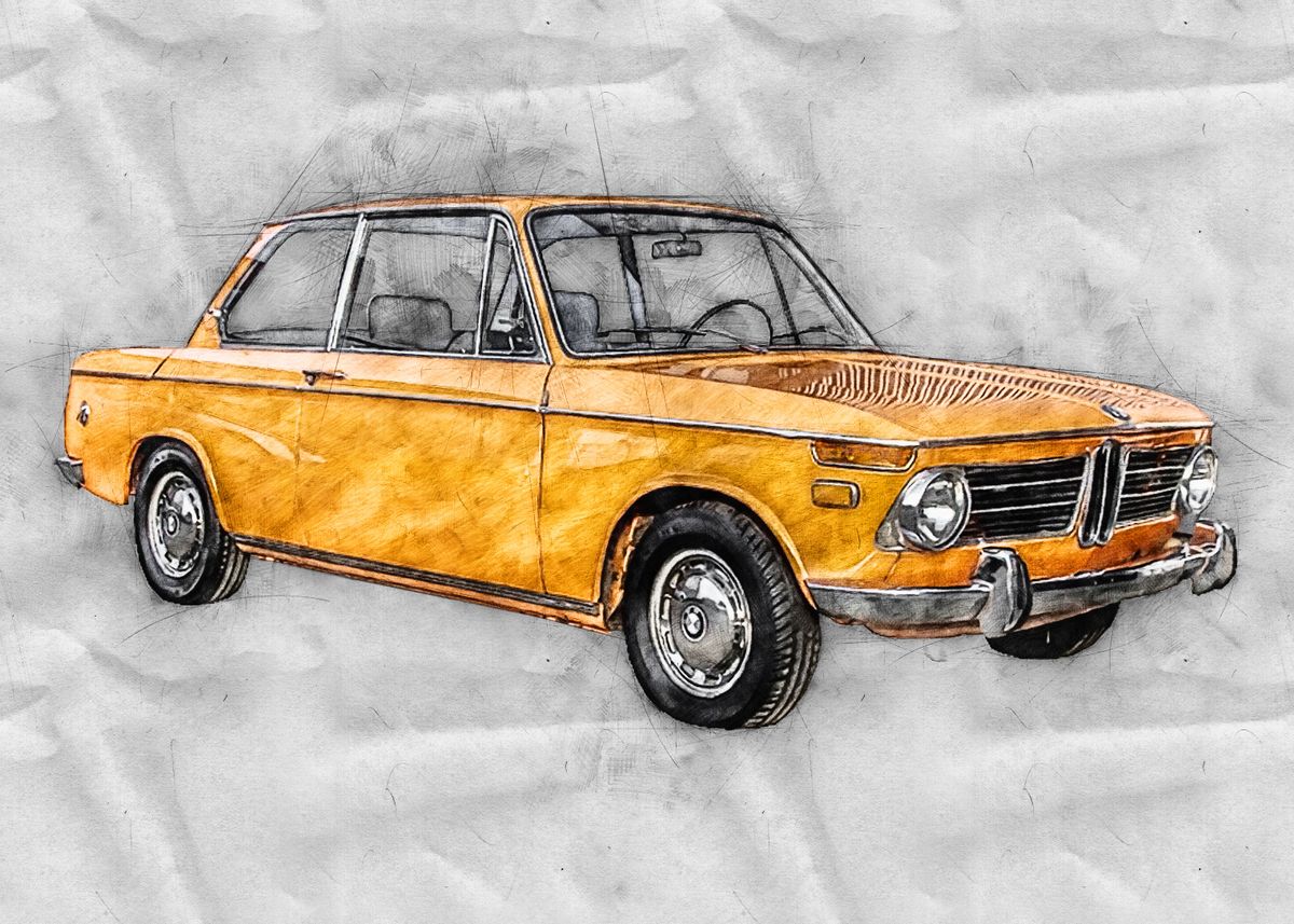 '1969 BMW 2002' Poster, picture, metal print, paint by Pixxelworks ...