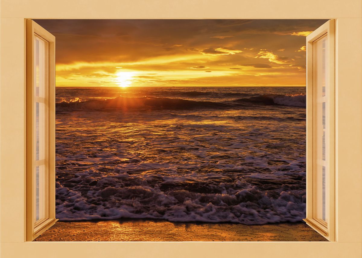 'Sea landscape sunset' Poster by Vicen Design | Displate