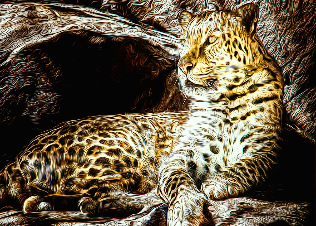 'Jaguar' Poster, picture, metal print, paint by Tiker Arts | Displate