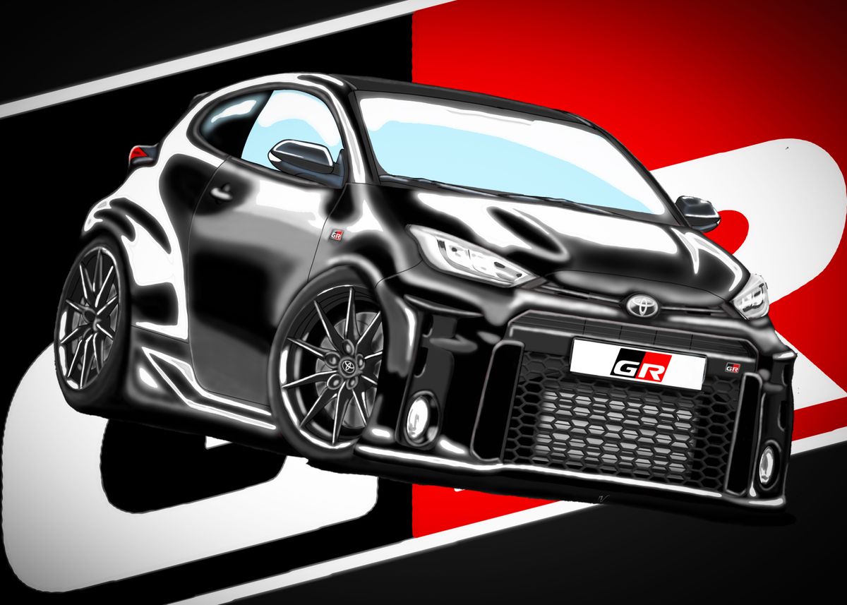 'GR Yaris Precious' Poster, picture, metal print, paint by CoxiCARtoons ...