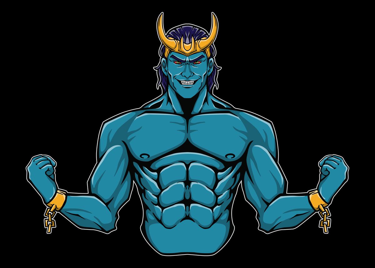 'The blue loki halfbody' Poster, picture, metal print, paint by Cao Thi ...