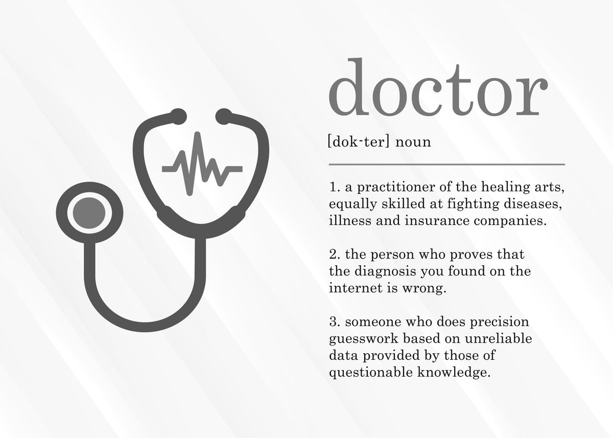 'Funny Doctor Definition' Poster, picture, metal print, paint by ...