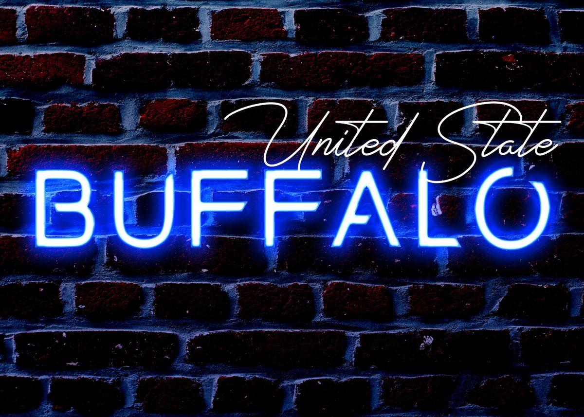 'Buffalo' Poster, picture, metal print, paint by Wasi Blond | Displate