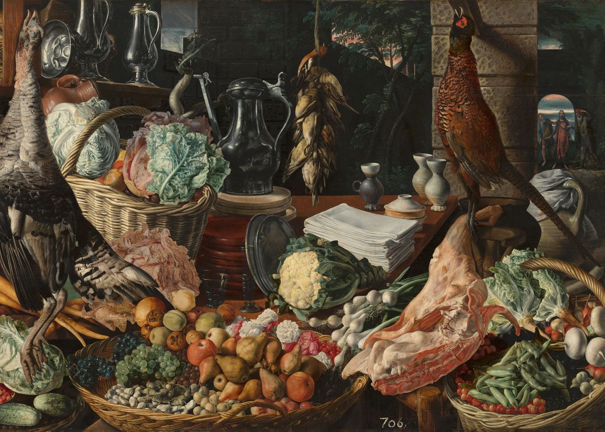 'Kitchen Scene with Christ ' Poster, picture, metal print, paint by ...