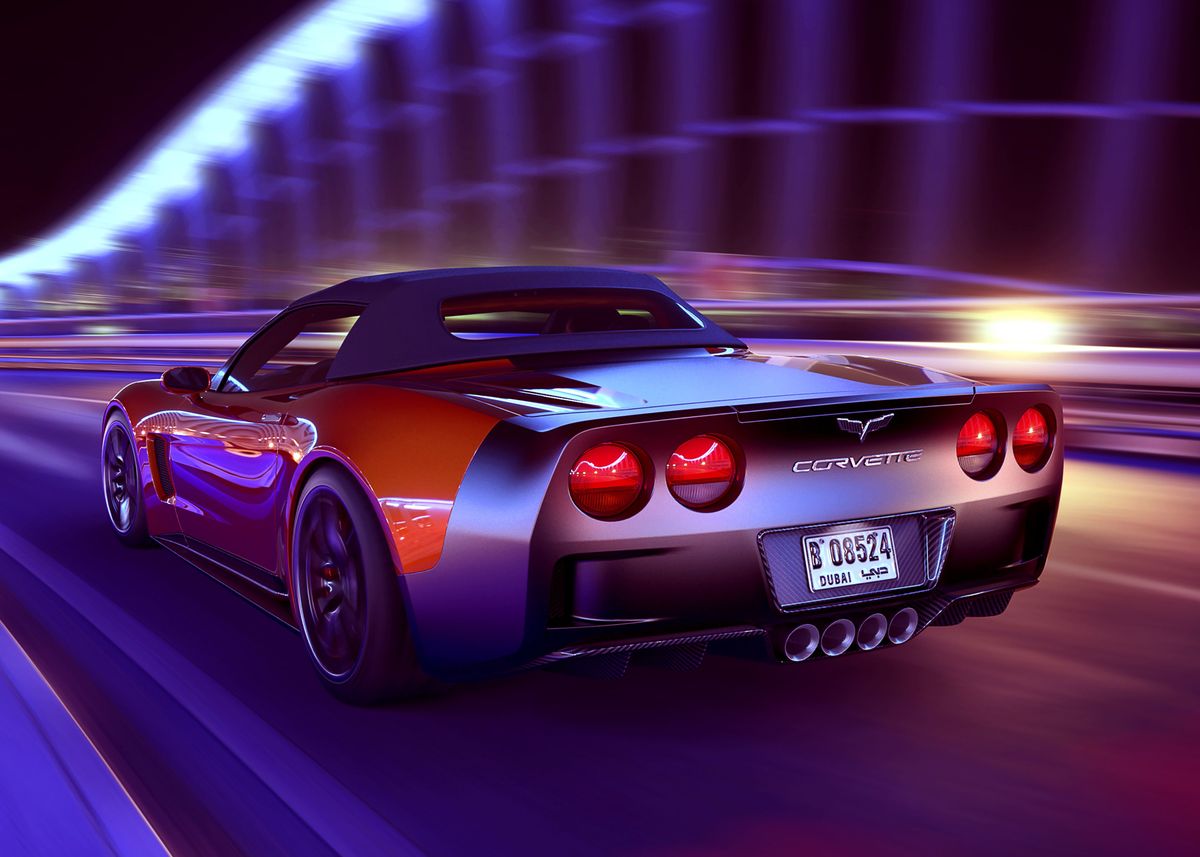 'Car Neon Futuristic' Poster, picture, metal print, paint by Light ...