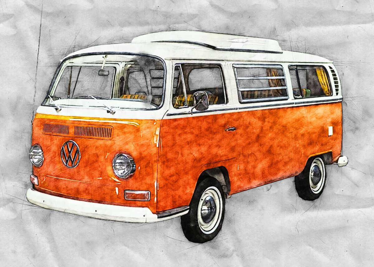 '1969 Volkswagen Bus T2' Poster, picture, metal print, paint by ...