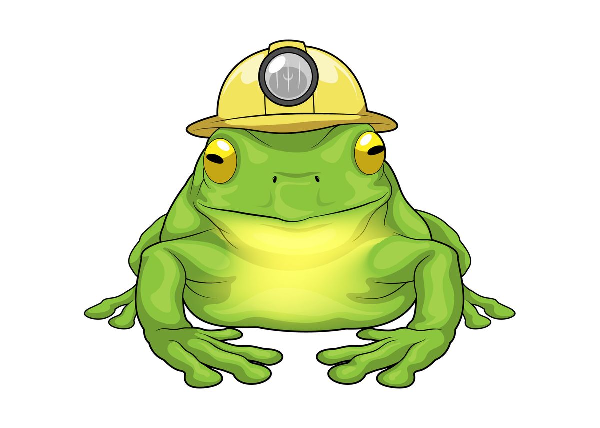 'Frog Mining Miner' Poster, picture, metal print, paint by Markus ...