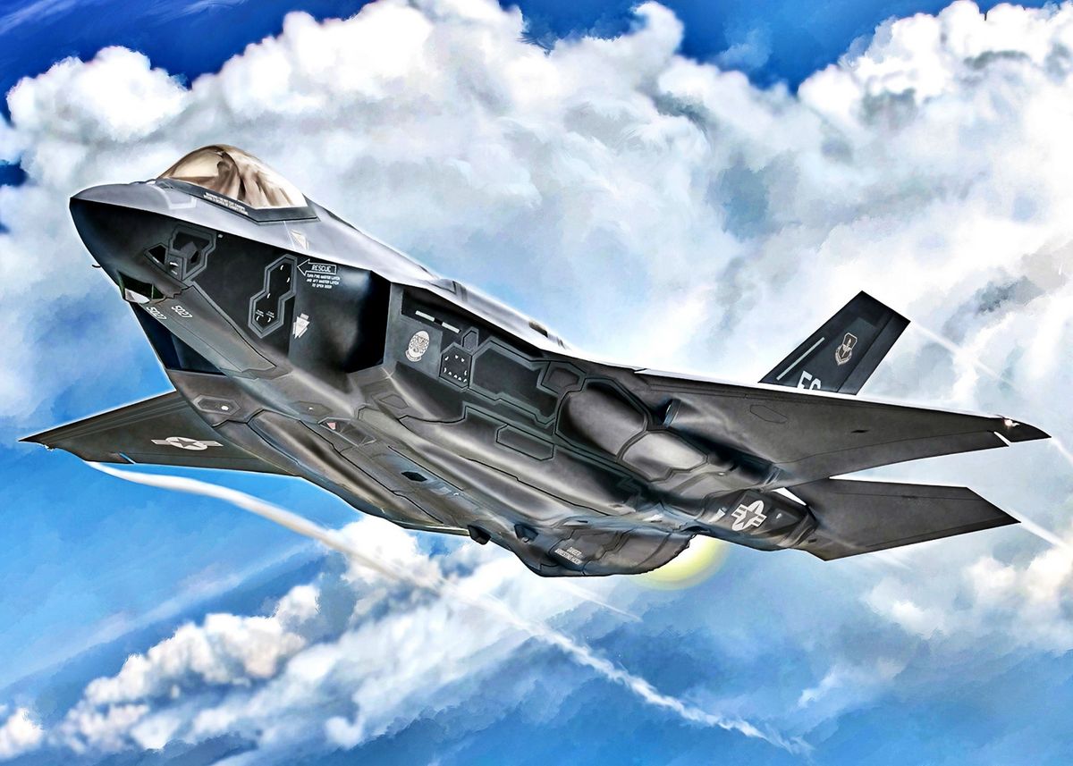 'F35 Lightning II' Poster, picture, metal print, paint by Maverick Top ...